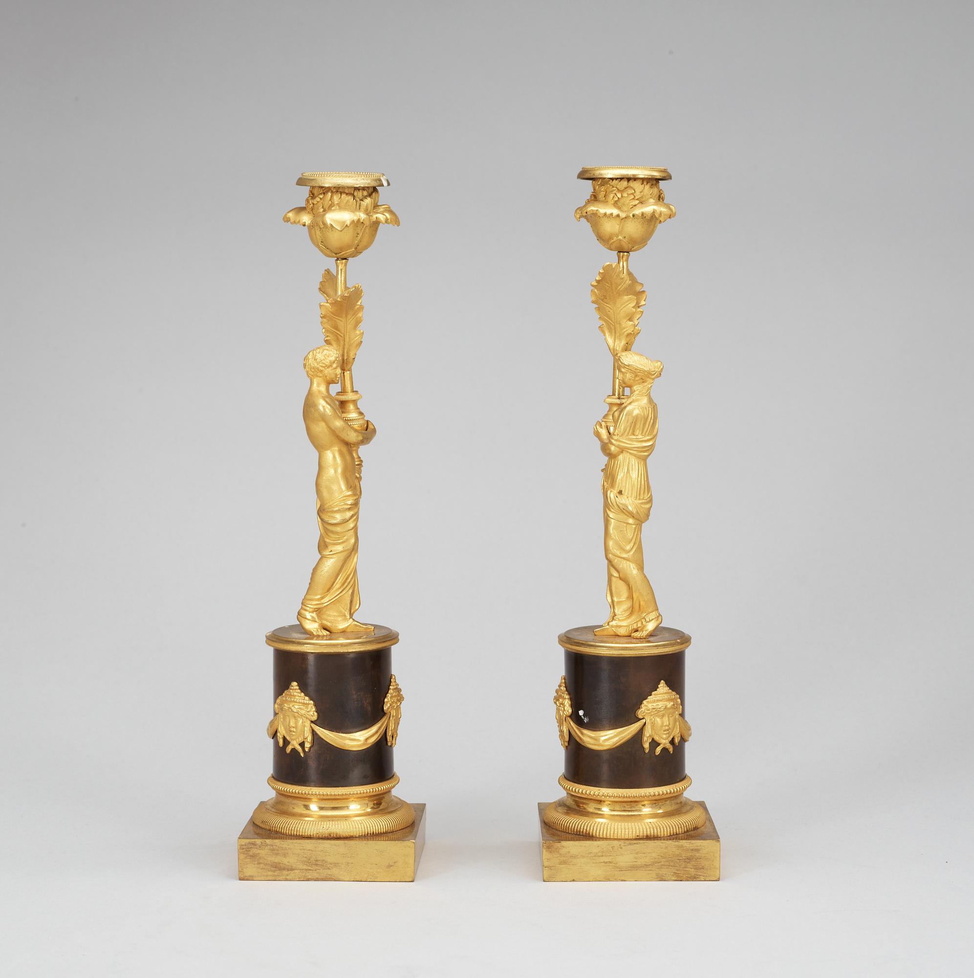 A pair of Louis XVI late 18th Century candlesticks. - Bukowskis