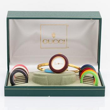 GUCCI wristwatch 23 mm w interchangable rings of plastic, quartz ...