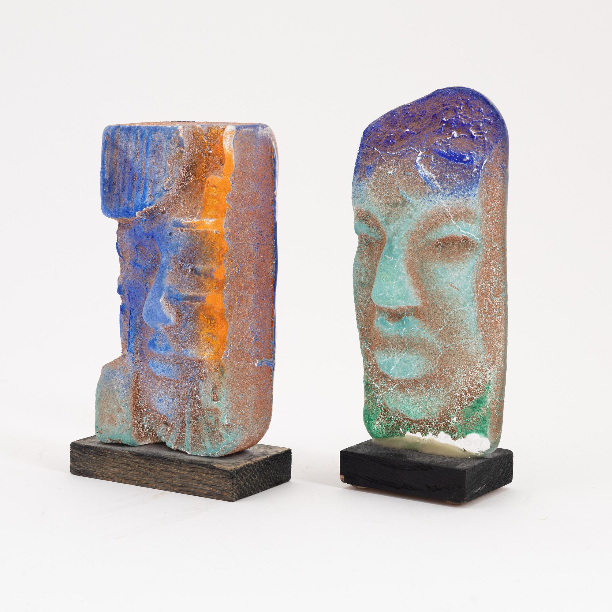Björn Ekegren, two glass sculptures, signed and numbered. - Bukowskis