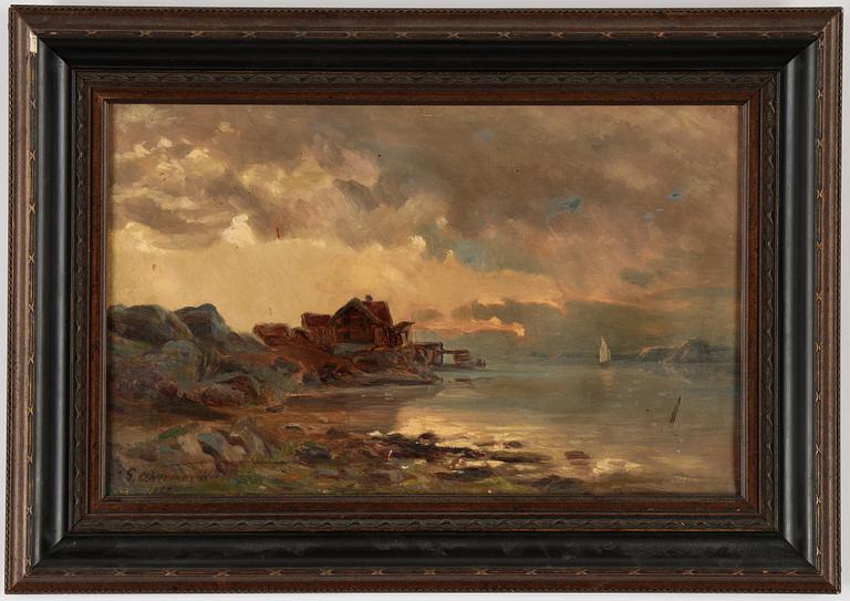 Gumme Åkermark, olja på duk, signerad och daterad 1889. - Bukowskis