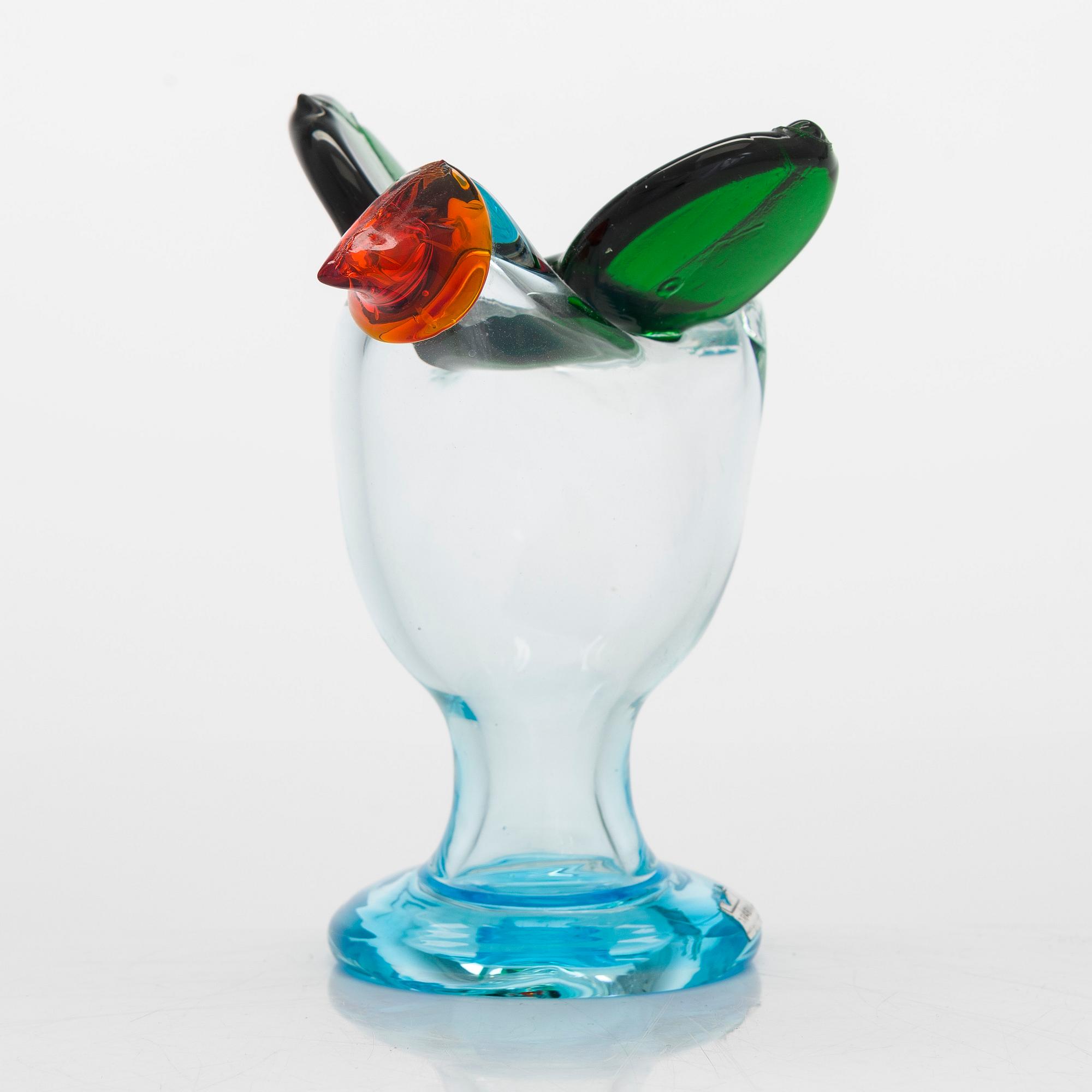 Oiva Toikka, A glass bird, signed Oiva Toikka, Nuutajärvi, Notsjö ...