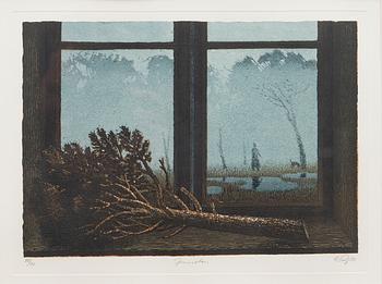 ESA RIIPPA, colour etching, signed and dated -91, numbered 38/70 ...