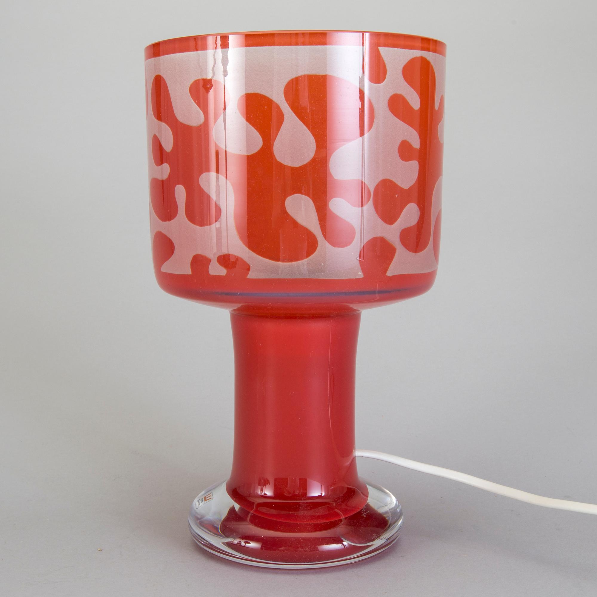 OVE SANDBERG, bordslampa, glas, Kosta, 1970-tal. - Bukowskis