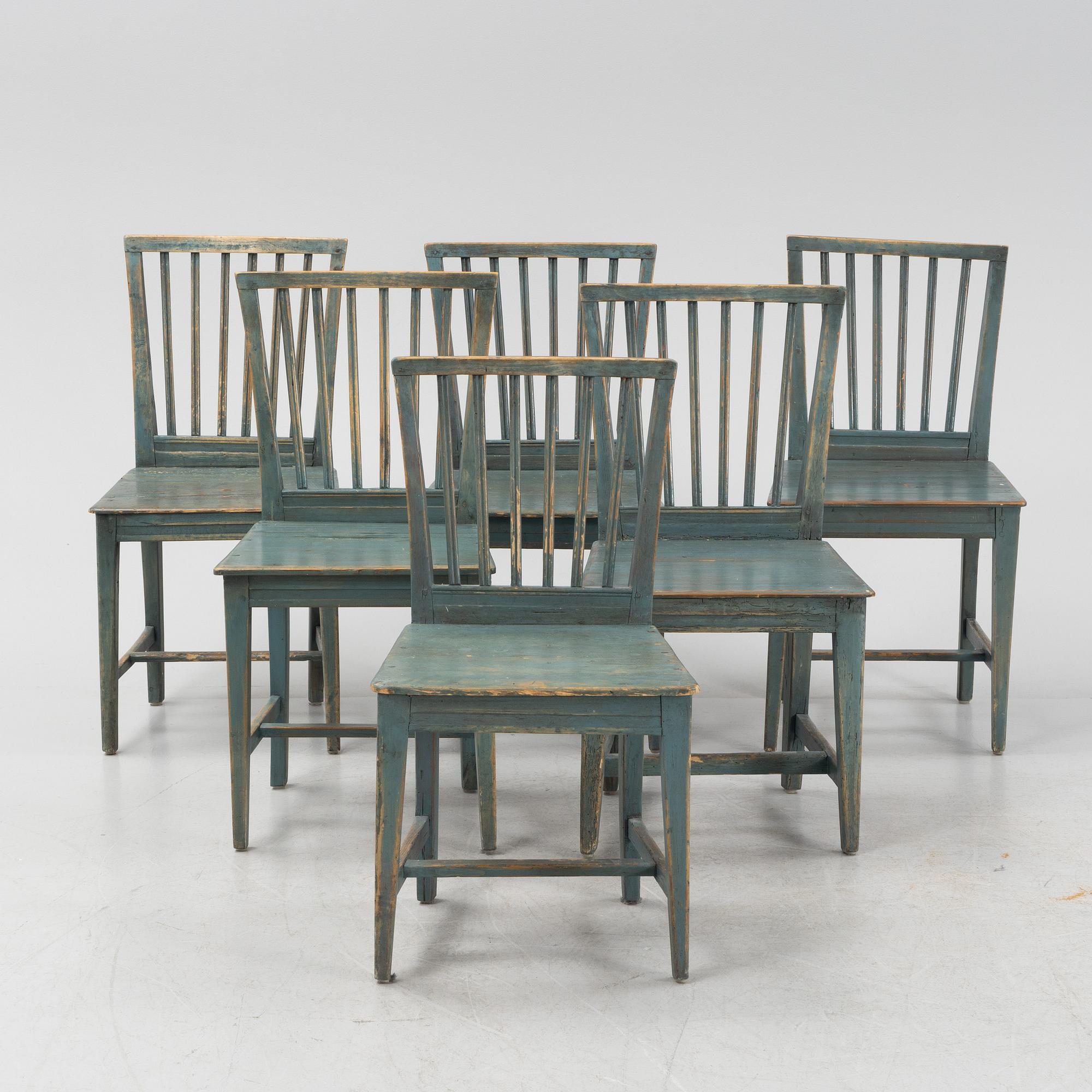 Six Swedish chairs, around 1900. - Bukowskis