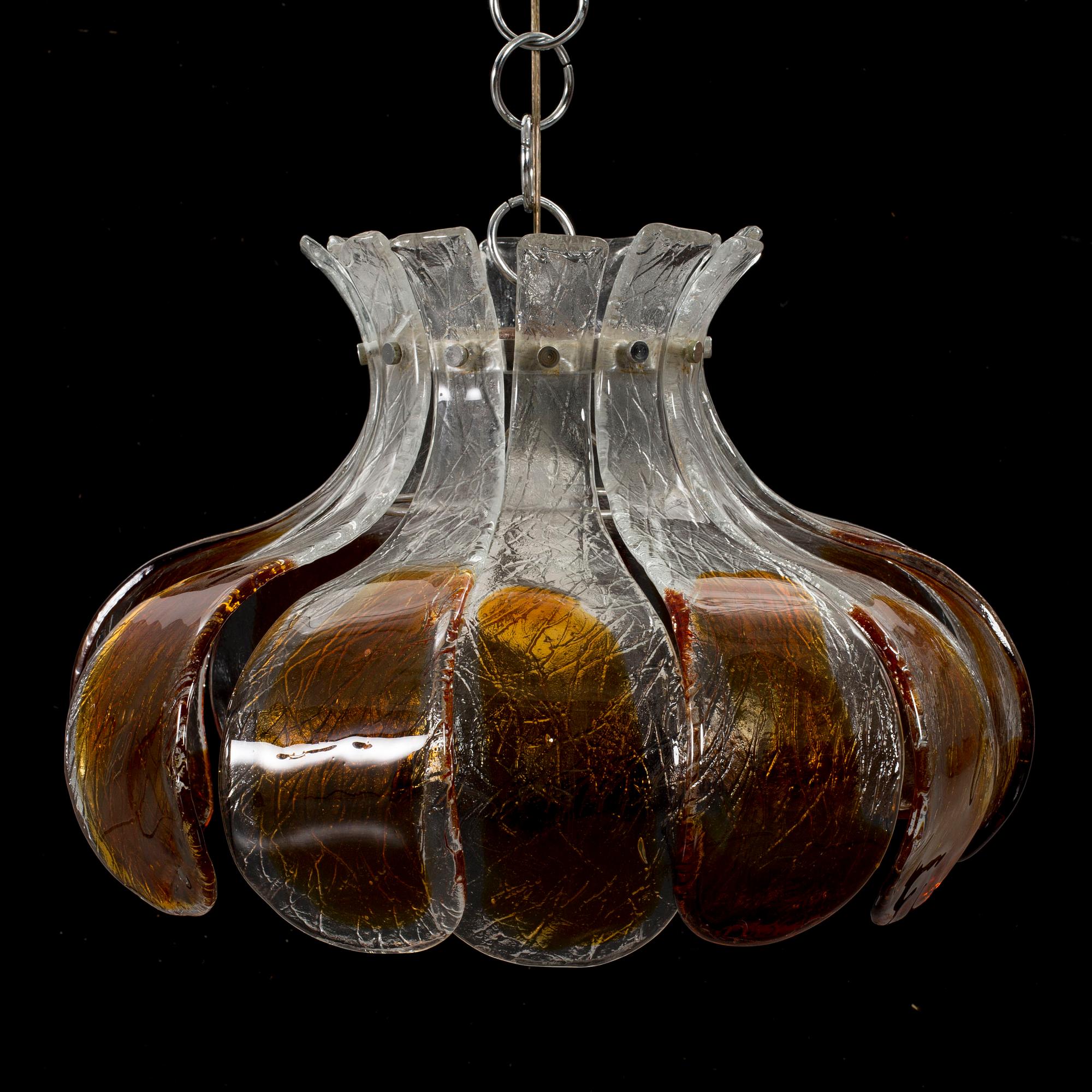 TAKLAMPA troligen Carlo Nason för Mazzega, Murano 1960-tal. - Bukowskis