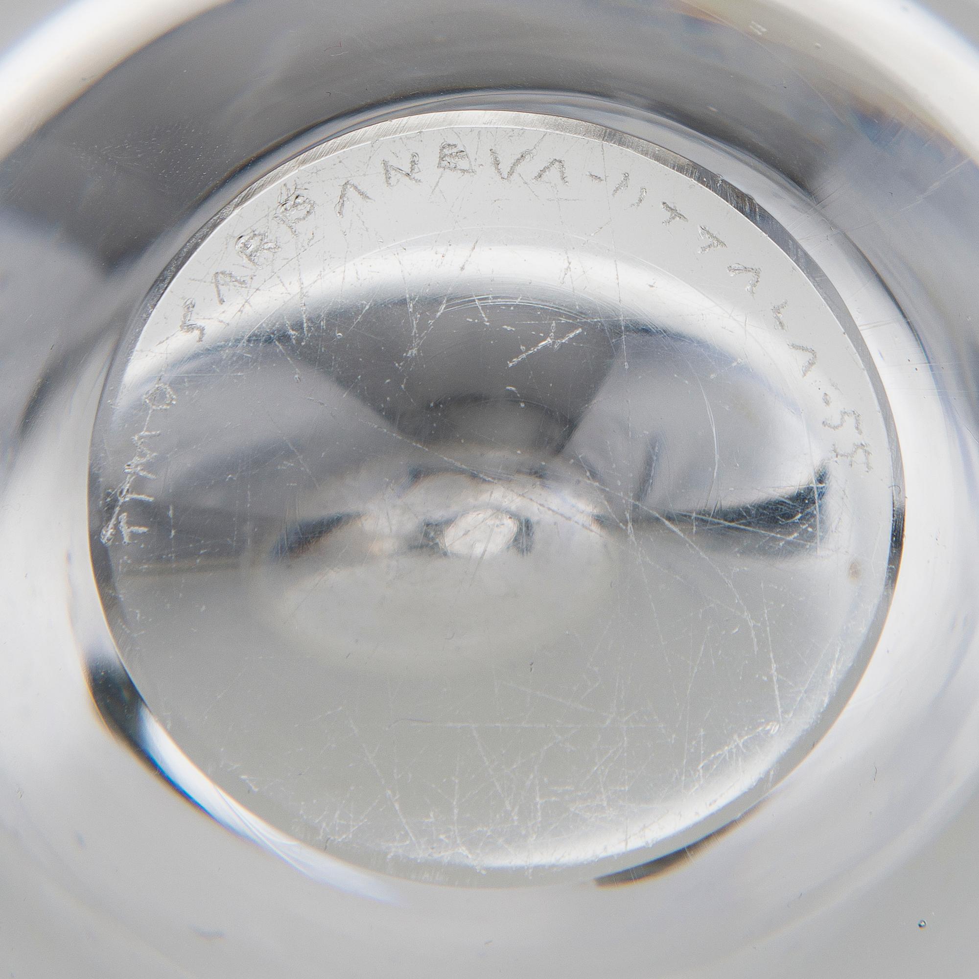 A GLASS SCULPTURE model 3557, signed Timo Sarpaneva - Iittala -55 ...