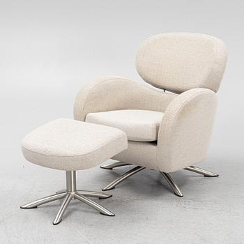 A 'Sting' swivel easy chair with stool, Brunstad, Norway. - Bukowskis