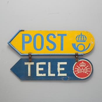 PLÅTSKYLTAR, för Televerket respektive Posten, 1900-talets andra hälft ...