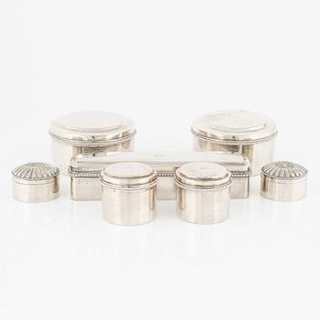 Seven Swedish Silver Boxes, including mark of Petter Eneroth, Stockholm ...