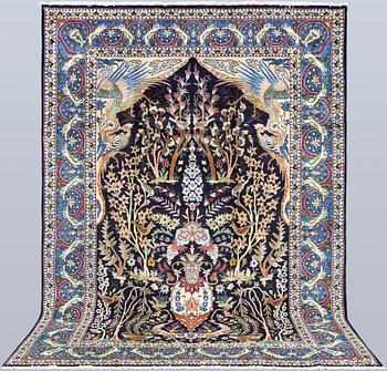 A figural Shahreza carpet, approx. 310 x 220 cm. - Bukowskis