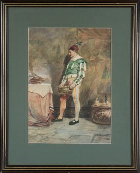 CARL GUSTAF HELLQVIST, akvarell, signerad och daterad 1877. - Bukowskis