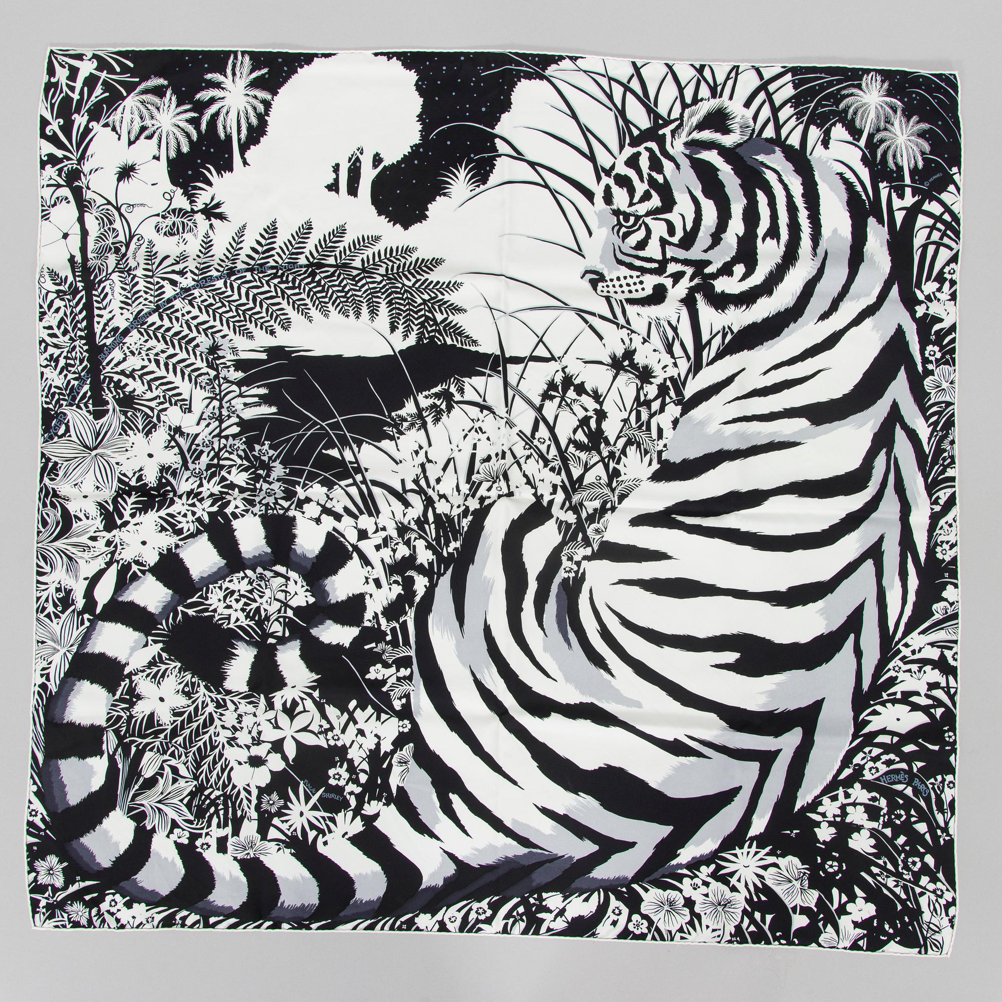 Hermès, a 'Tyger Tyger' silk scarf. - Bukowskis