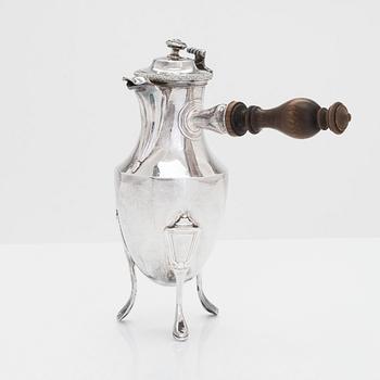 A French silver chocolate pot, Paris 1798-1809. Maker's mark LJMR ...