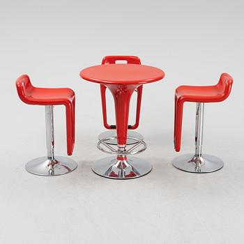 Noon Design, a bar table and three barstools from Segis, Italy, 1980's ...