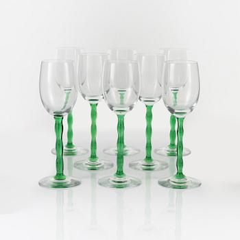 Gunnar Cyrén, vinglas, 8 st, "Nobel", Orrefors. - Bukowskis