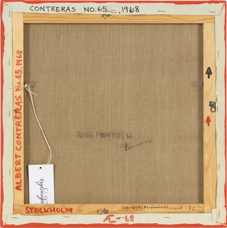 Albert Contreras, olja på duk, signerad och daterad 1968 a tergo ...