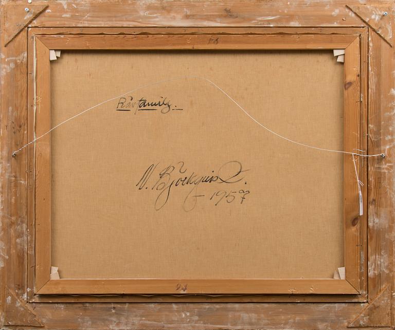 NILS BJÖRKQVIST, olja på duk, signerad och a tergo daterad 1957 ...