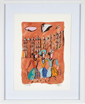 Madeleine Pyk, lithograph in colours, signed XXIV/XXV. - Bukowskis