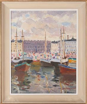 WILLIAM AHLGREN, öljy kankaalle pingotettu levylle, signeerattu ...