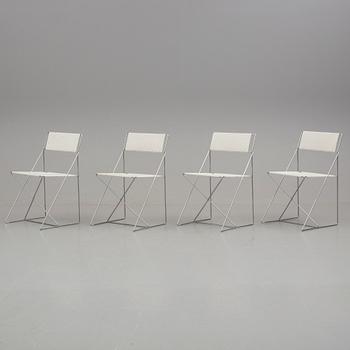 NIELS JORGEN HAUGENSEN, Stolar, 4 st, "X-line", Danmark, formgiven 1977 ...