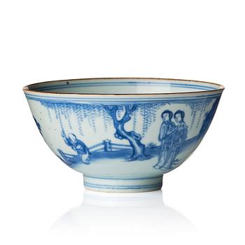 A blue and white bowl, Transition, 17th century. - Bukowskis