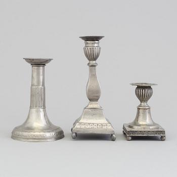 LJUSSTAKAR, 3 st, tenn, bland annat Sven Berglund, Malmö, 1800-talets ...