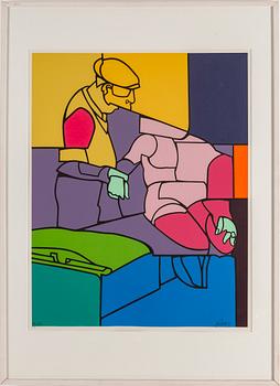 VALERIO ADAMI, silkscreen in colours, signed 94/100. - Bukowskis