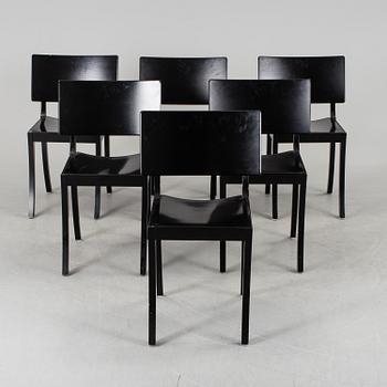 FREDRIK MATTSON, a set of 6 chairs, "The Black Chair Collection", Blå ...