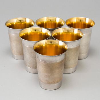 DRICKSGLAS / BÄGARE 6 st, sterling silver, KE Palmberg för ALTON ...