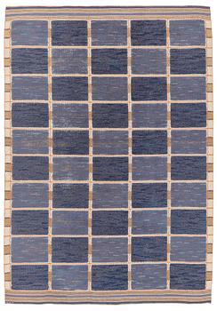 Märta Måås-Fjetterström, matta, "Rutig blå halvflossa", reliefflossa ...