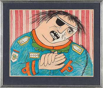 ENRICO BAJ, colour litograph, signed and numbered. - Bukowskis