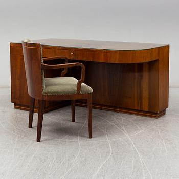 SKRIVBORD OCH SKRIVSTOL, Swedish Modern, 1930-tal. - Bukowskis