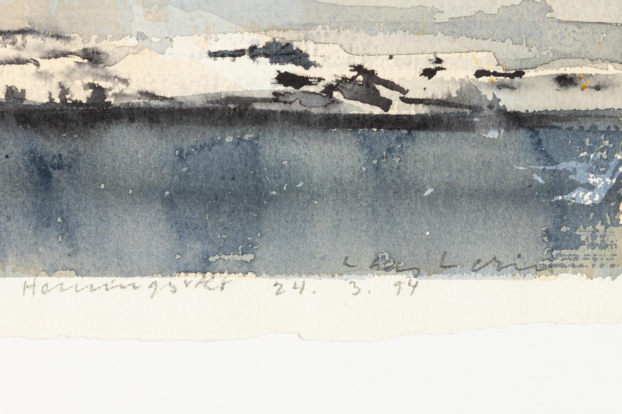 Lars Lerin, "Vinter i Lofoten, Henningsvær". - Bukowskis
