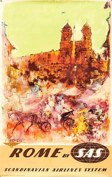 Otto Nielsen, poster 'by SAS Scandinavian Airlines System', about 1960 ...