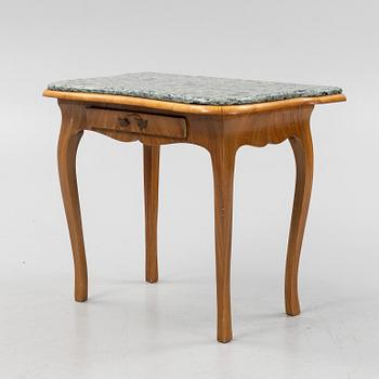 A rococo-style faux-bois and marble table, circa 1900 composed of older ...