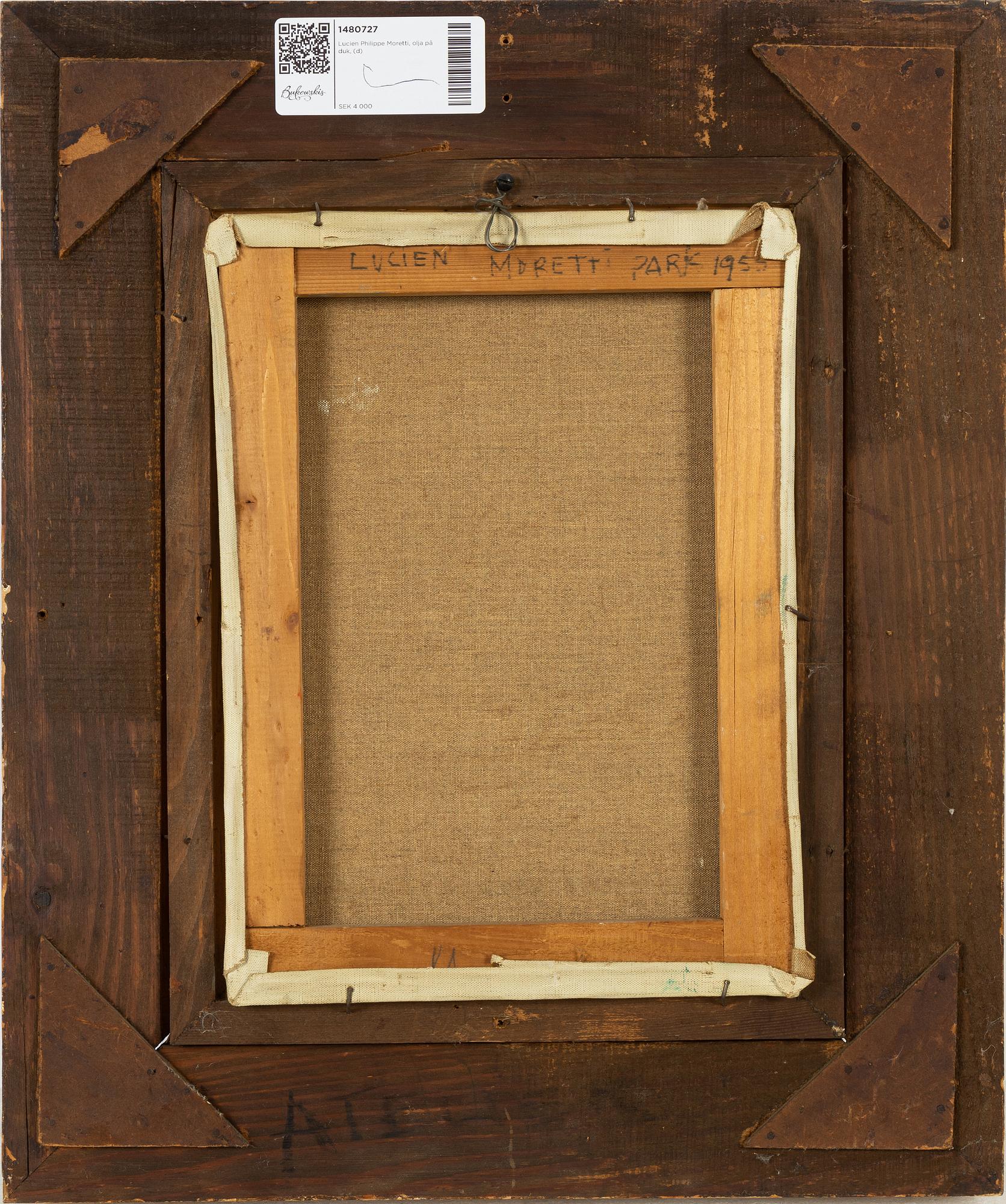 Lucien Philippe Moretti, oil on canvas, signed and dated -55. - Bukowskis