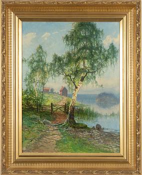 Johan Kindborg, Summer landscape with a lake. - Bukowskis