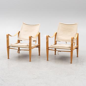 Kaare Klint, fåtöljer, ett par, "Safari Chair", Rud. Rasmussen, Danmark ...