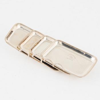 John Edwards III, envelope trays, 4 pcs, silver, London, England 1805 ...