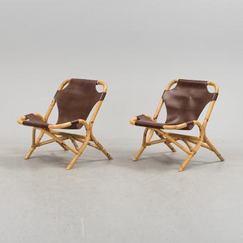 A pair of bamboo easy chairs, 1970's. - Bukowskis