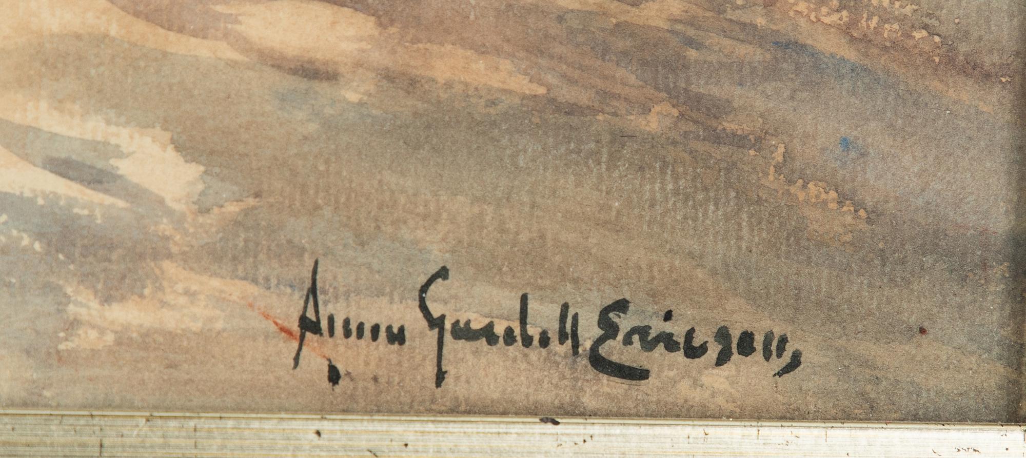 Anna Gardell-Ericson, Hus med klängrosor i solsken. - Bukowskis