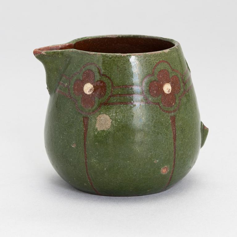 ALFRED WILLIAM FINCH, creamer, ceramic, Iris, signed A.W. Finch. 1901 ...