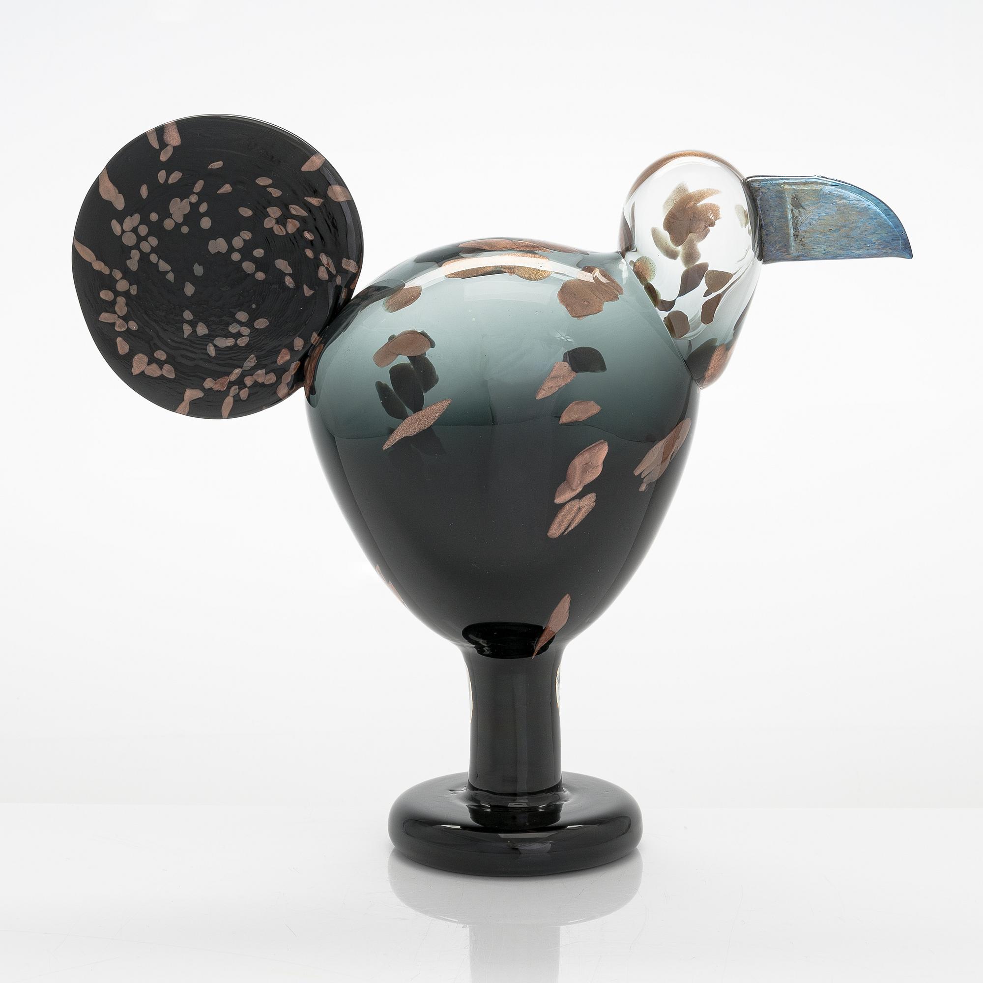 Oiva Toikka, glass bird, signed O. Toikka Nuutajärvi 2010 579/1000 ...