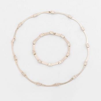 Björn Weckström, armband och collier ' golf', sterlingsilver, Lapponia ...