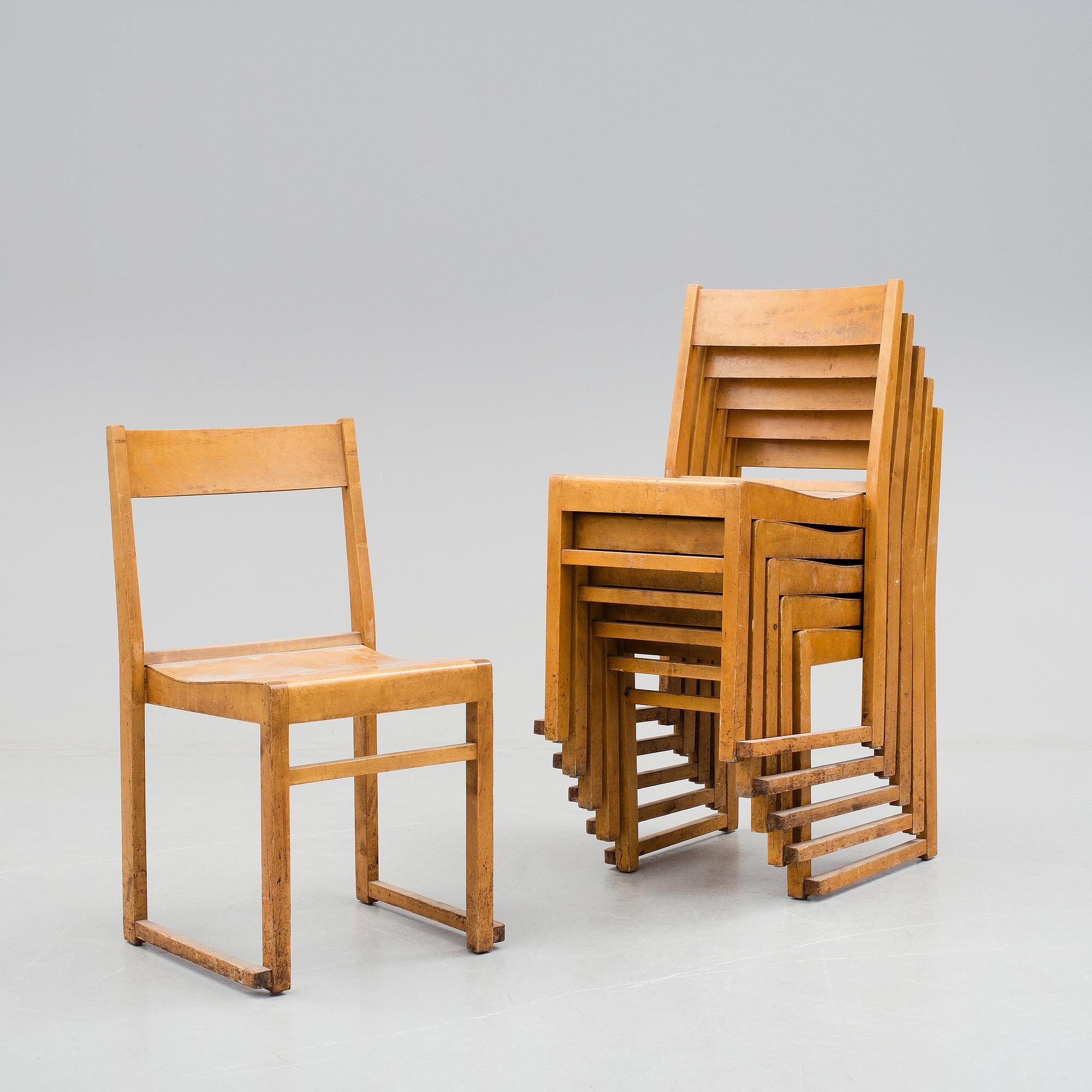 SVEN MARKELIUS, stolar, 6 st, 1900-talets mitt. - Bukowskis