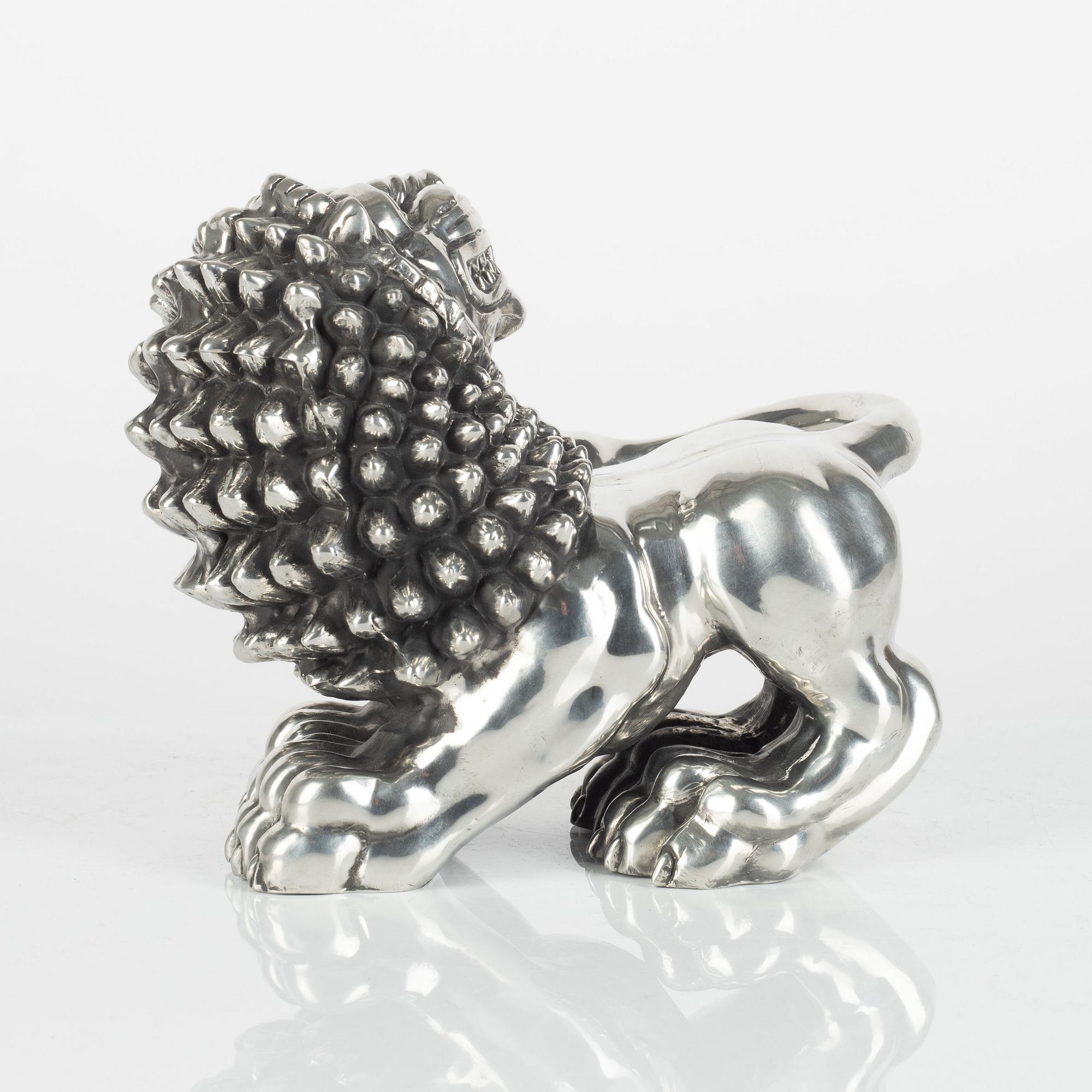 Anna Petrus, skulptur, lejon, tenn, Firma Svenskt Tenn, Stockholm, 2016 ...