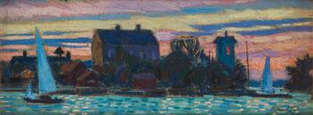 Roland Svensson, Twilight at the Entrance to Sandhamn. - Bukowskis