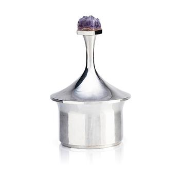 Martin Öhman, a sterling silver jar with lid, silver and amethyst ...