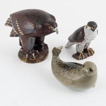 Lisa Larson, a set of three figurines for NK, Nordiska Kompaniet in collaboration with WWF ...