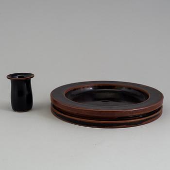 STIG LINDBERG, a unique stoneware bowl and vase from Gustavsberg ...